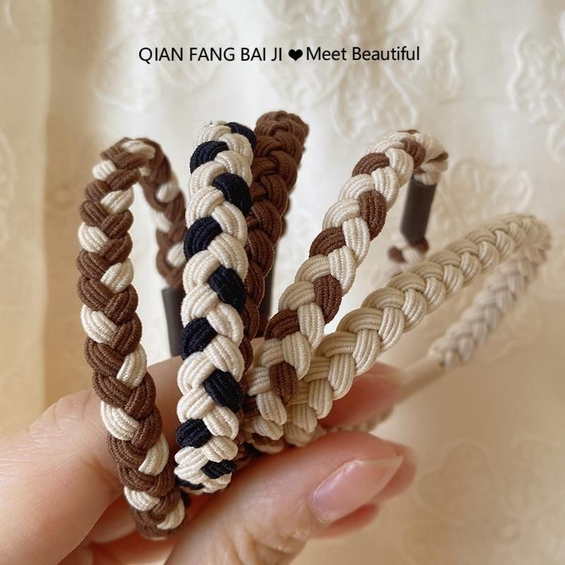 Milk Coffee Color Braids Simple Style Hair Ring New Korean Accessories ...