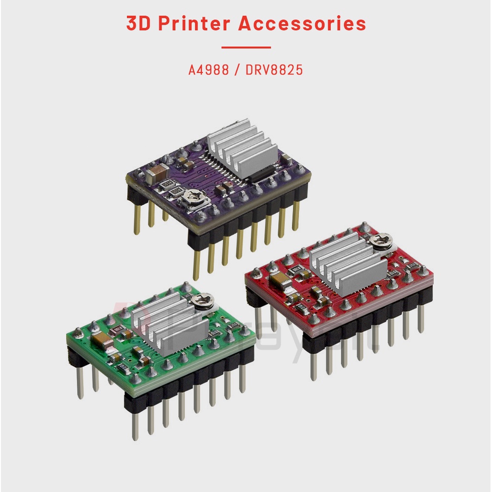 10pcs 3D Printer Parts A4988 DRV8825 Stepper Motor Driver With Heat ...