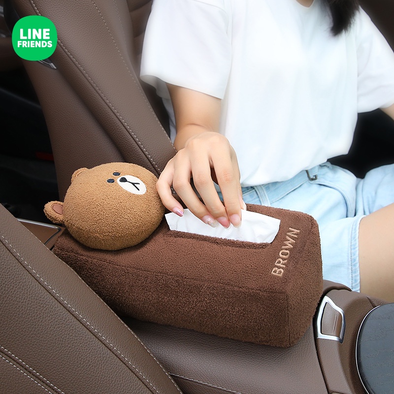 Brown Bear Cute Car Tissue Box Hanging Car Drawer Box Car Armrest Box ...