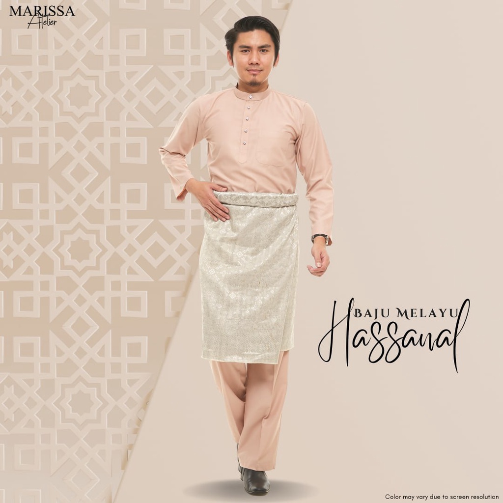 Baju Melayu Hassanal Nude Champagne | Shopee Malaysia