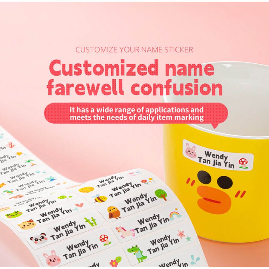 Customize Name Tag Stickers Waterproof Personalized Cute Labels ...