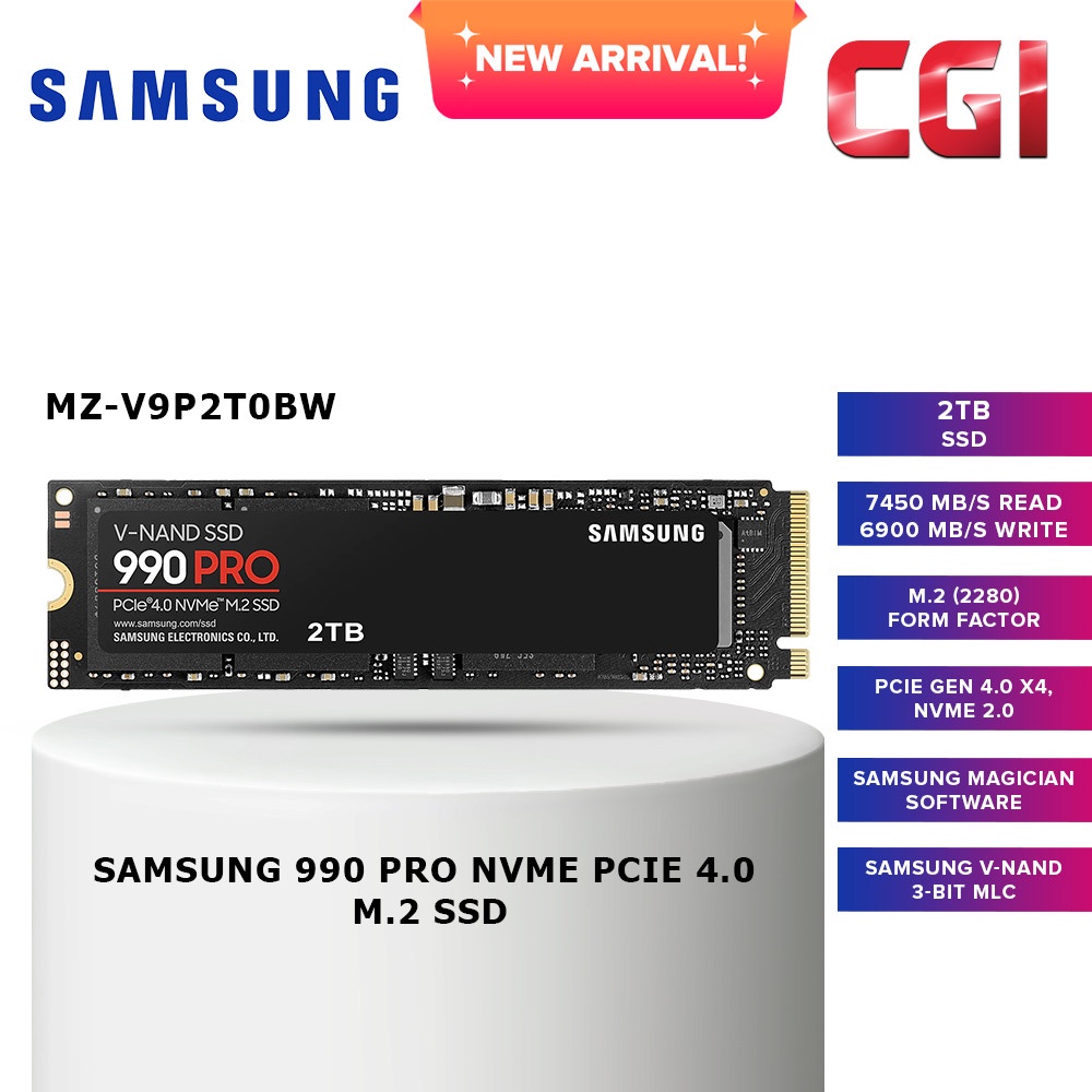 Samsung 990 Pro Nvme M 2 Ssd 2tb Mz V9p2t0bw Shopee Malaysia