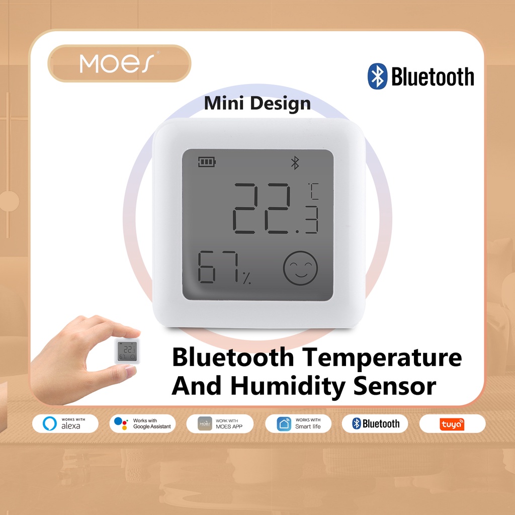 MOES Tuya Bluetooth Smart Temperature Humidity Sensor LCD Indoor ...