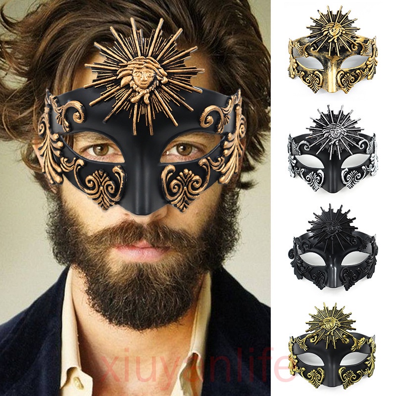 Roman Sun Man Mask Italian Ancient Greece Venice Golden Archaize Ball ...