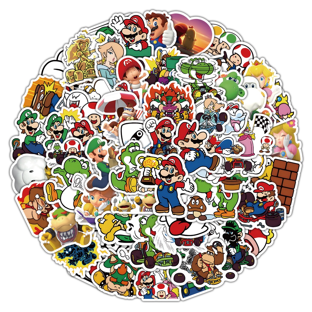 64Pcs Super Mario Stickers toys Decal DIY Phone Suitcase Laptop ...