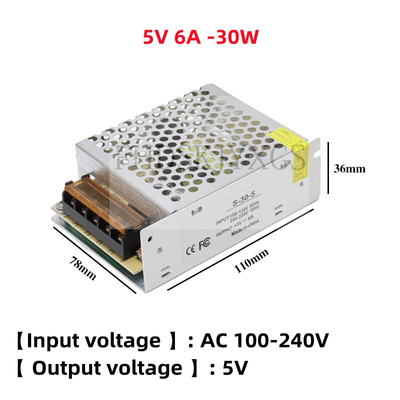 DC 5V/12V/24V 1A 2A 3A 5A 8A 10A 15A 20A 30A 40A Switch Power Supply Adapter Transformer input ...