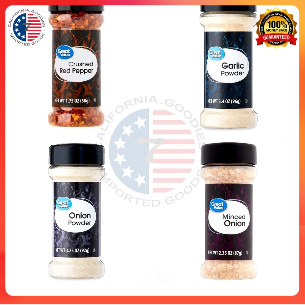 Great Value Spices & Seasoning (Crushed Red Pepper, Garlic Powder ...
