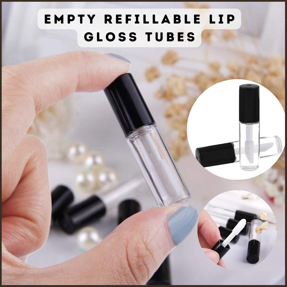 BC Empty Transparent Lipgloss Tube Refillable Easy Travel Non-toxic ...