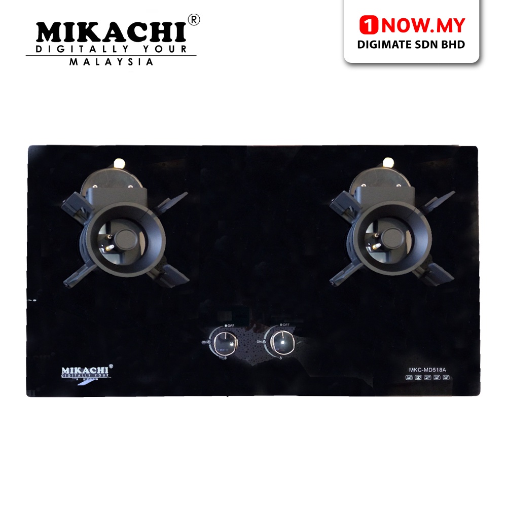 MIKACHI 2 Burners Gas Hob MKC-MD518A | Unique Design Tempered Glass Gas ...