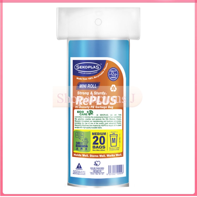 SEKOPLAS RePlus Mini Roll HDPE Garbage Bag / Rubbish Bag / Beg Sampah ...