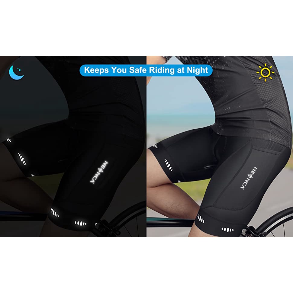 Men's Cycling Shorts with Back Pocket,4D Gel Padded Bike Shorts for Men,Mountain Road Biking ...