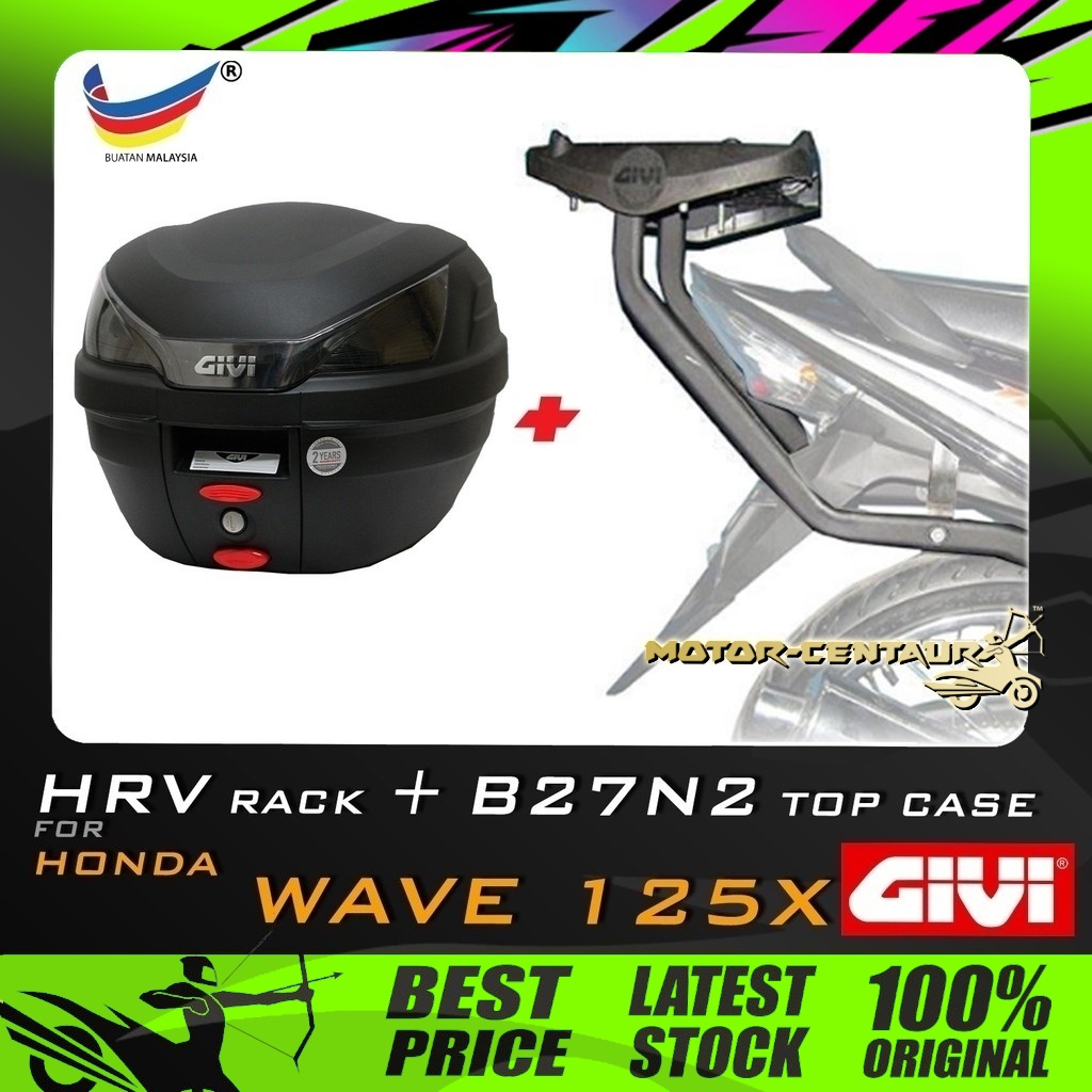 SET KOMBO KOTAK/BOX GIVI B27 B27N2 TOP CASE + HONDA WAVE 125X HRV HEAVY ...
