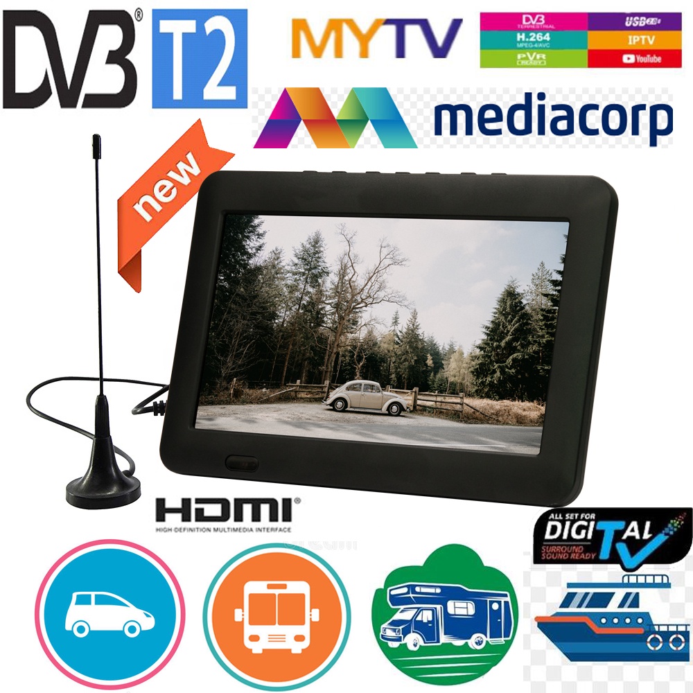 LEADSTAR 8 Inch Digital Mini Television Portable TV With DVB-T2 ISDB-T ...