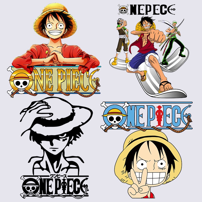 One Piece Luffy Print Patch Iron on Transfer for Clothing DIY Japanese ...