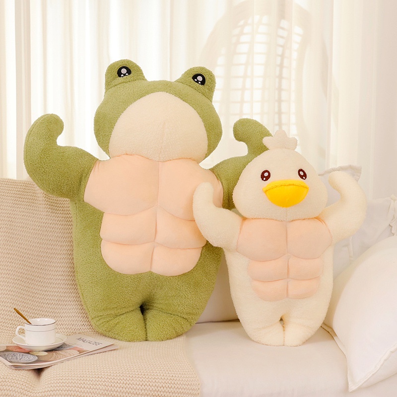 New Muscle Duck Frog Plush Toy Soft Stuffed Plushies Doll Kawaii ...