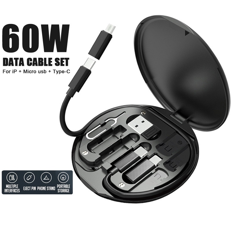 60W Fast Charging Cable Phone Charger Cable Set Multifunctional Data ...