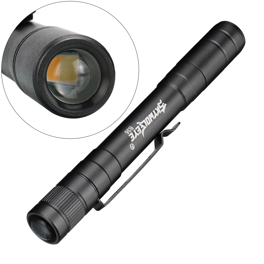 1 Pen Style Clip LED Flashlight Dual Light Yellow White Medical ...