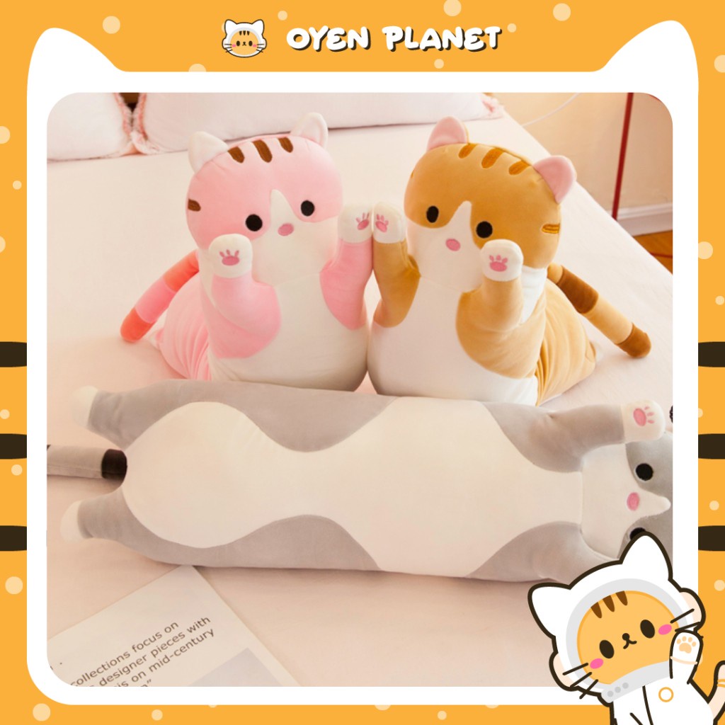 OYEN PLANET Long Cat Plushie Bantal Peluk Kucing Comel Panjang Cute ...