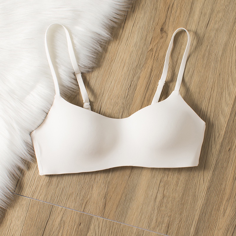 One Piece Seamless Bra Women Summer Thin Small Breasts Gather Comfortable Anti-Glare | Shopee ...