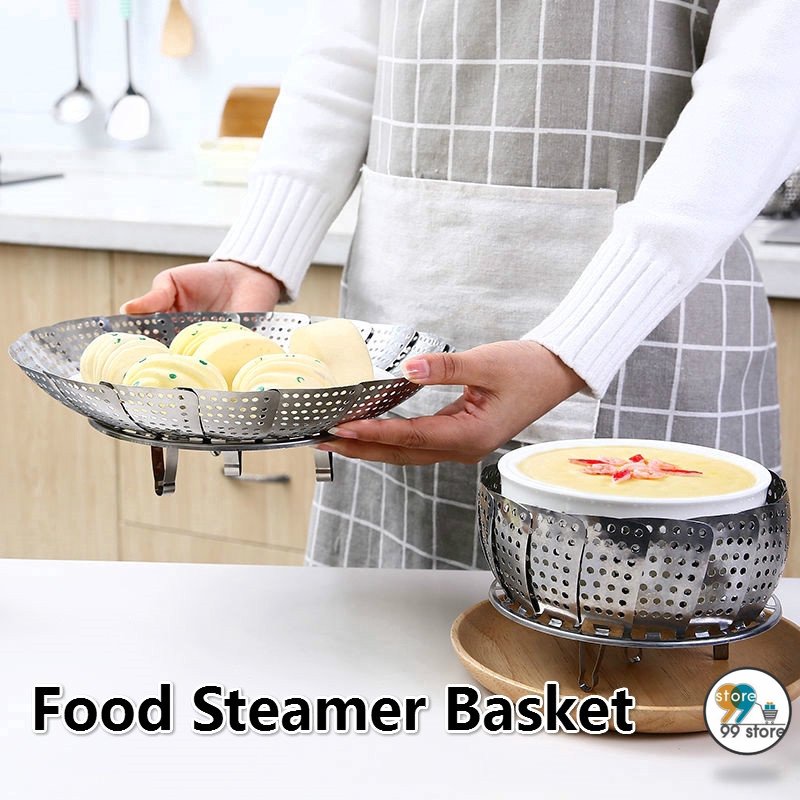 HOT Multifunction Food Steamer Basket / Retractable Folding Egg fish ...