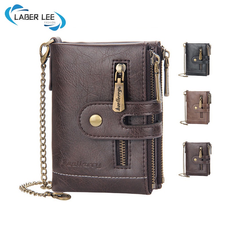 LABER LEE Men Bifold Wallet PU Leather Short Credit Card Holder With ...