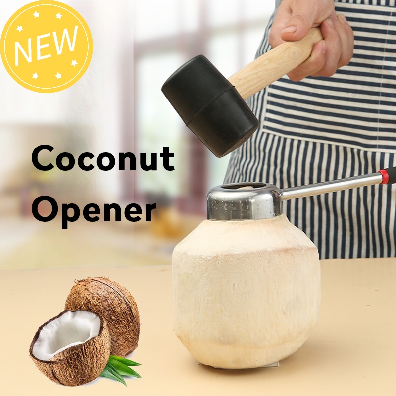 Easy to Use Coconut Opener Cooking Coconut Opening Tool Set Hammer ...