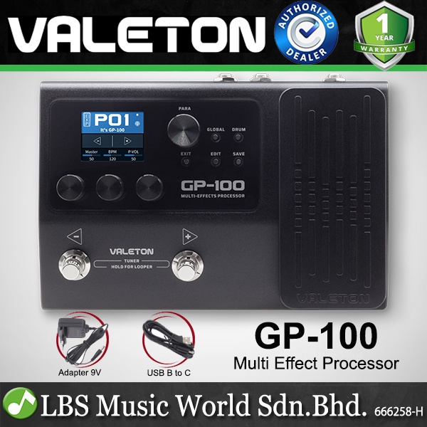Valeton GP-100 Multi Effects Processor Pedal for Electric Guitar and Bass Pedal Amp (GP100 GP ...