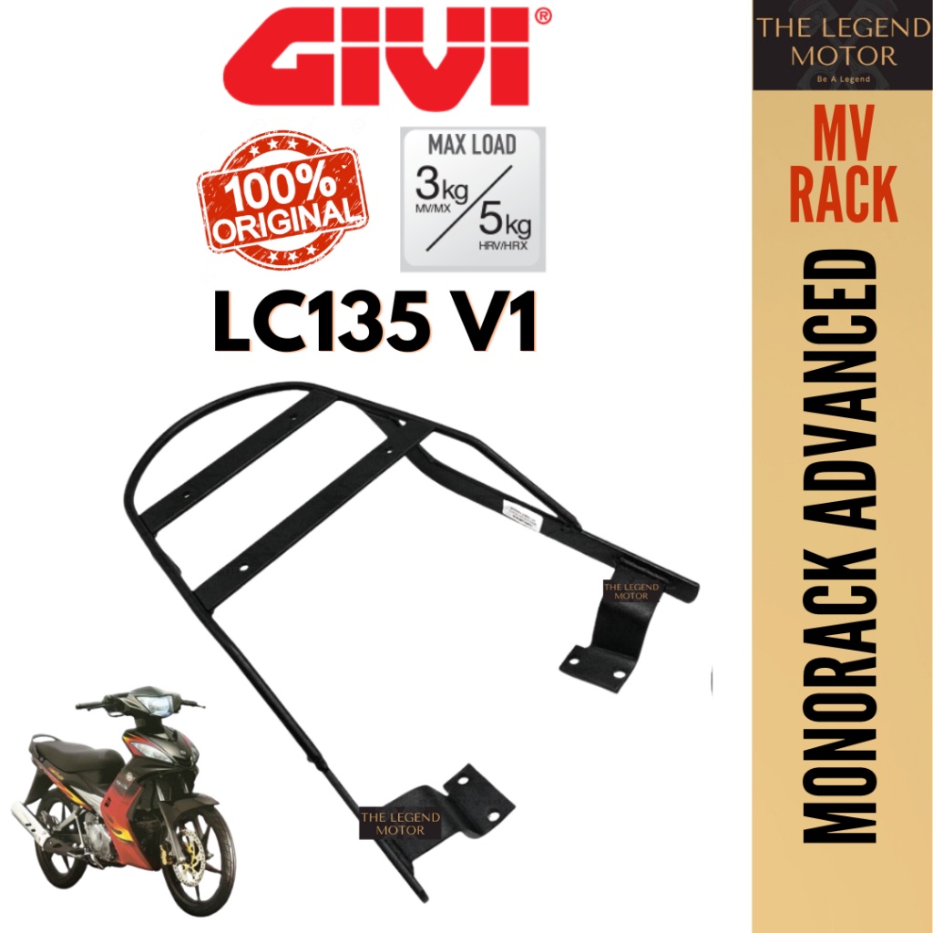 YAMAHA LC135 V1 LC 135 GIVI MV MONORACK ADVANCE MONO RACK MONO LOCK ...