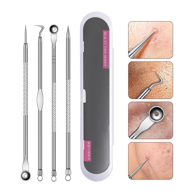 4pcs Set Pimple Blackhead Clip Acne Removal Needle Set Needle Double ...