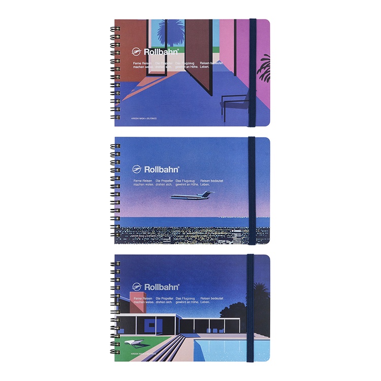 Hiroshi Nagai Rollbahn spiral bound notebook Wide L/Notebook/Grid/Memo ...