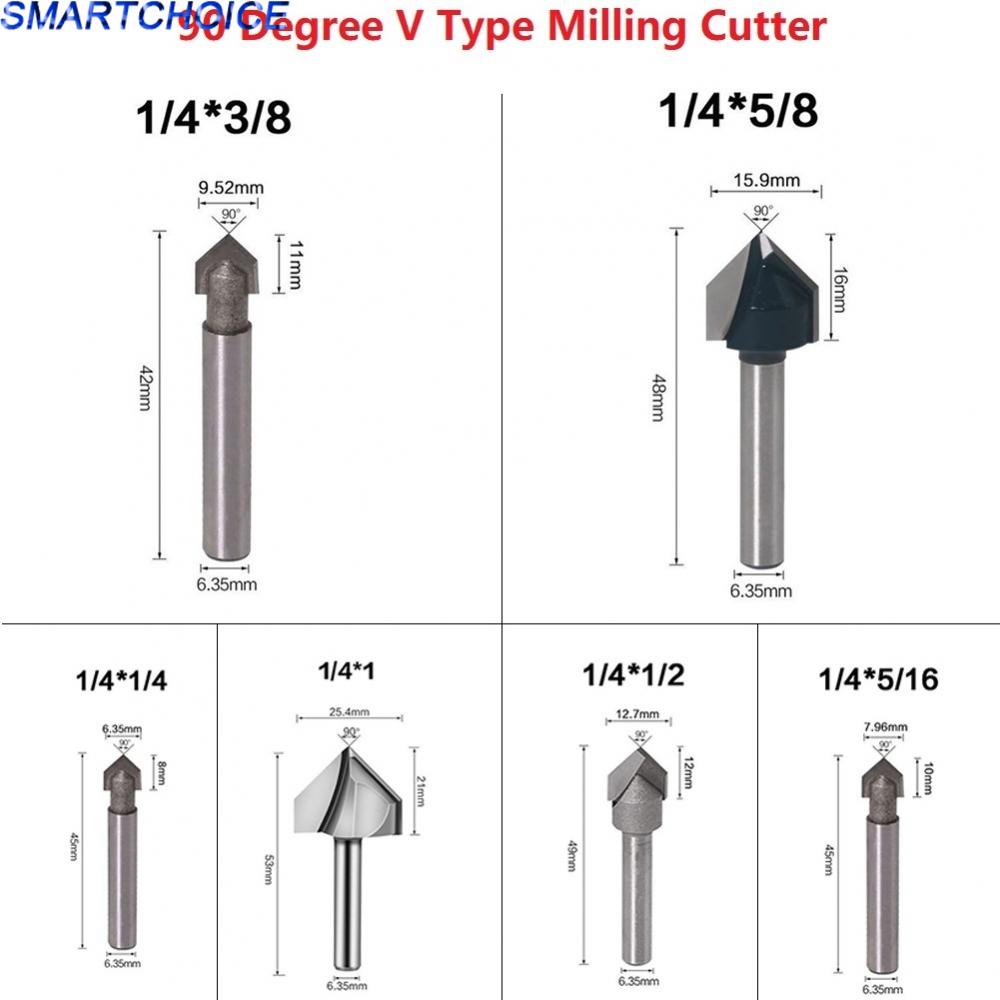 90 Degree V Groove Router Bit Set with Solid Hardened Steel Body and ...