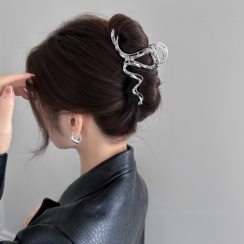 Line Wave Metal Hair Clip Clips Hairpin Back Headwear for Women Girls ...