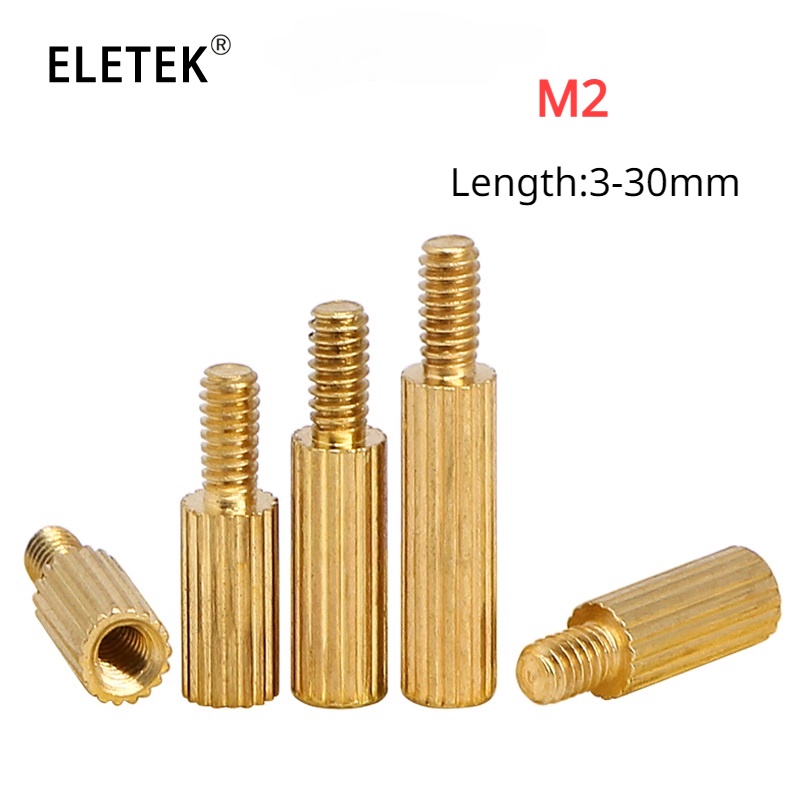 10pcs M2 Brass Male Female Standoff Pillar Round Knurled Threaded ...