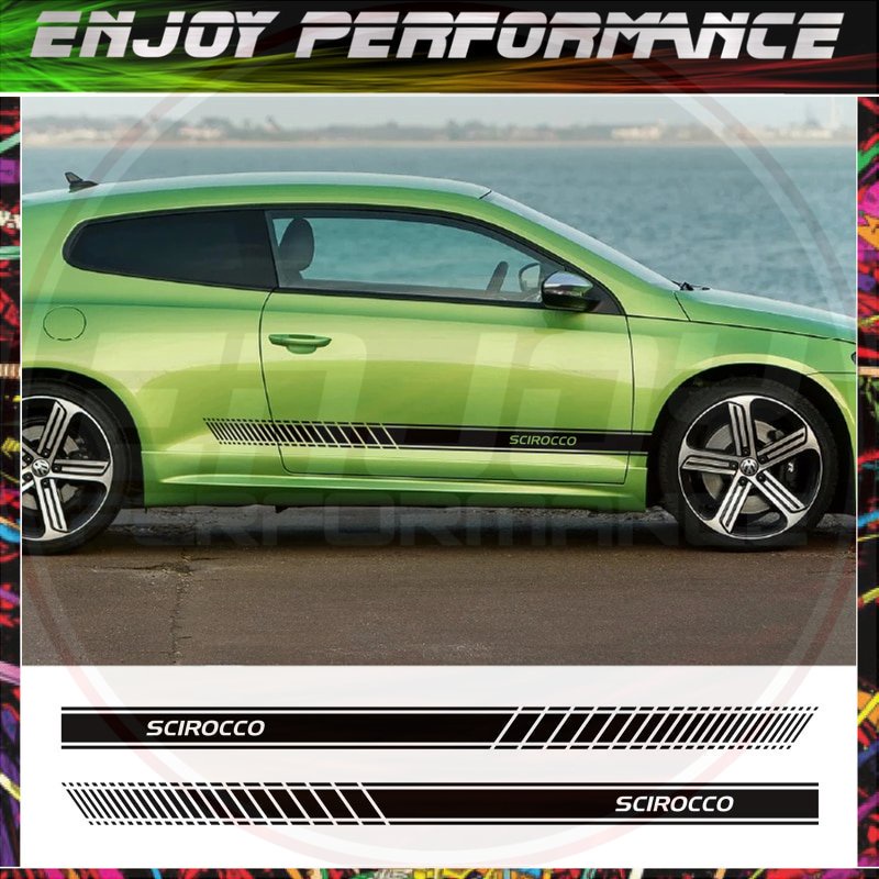 2pcs Styling Body ation Sticker Auto Side Stripes Skirt Sticker Gadget ...