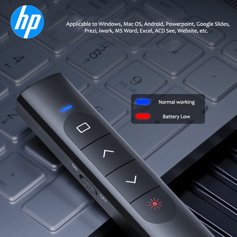 HP SS10 Wireless Presenter Pen PowerPoint Presentation Clicker Remote Flip Pointer Control Pen ...