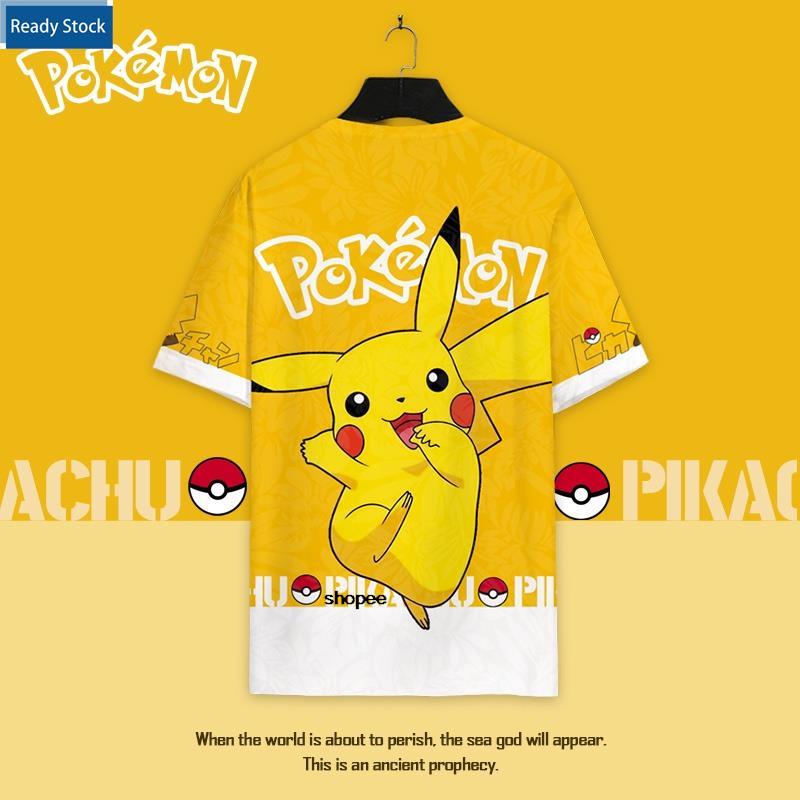 【Ready Stock】Anime Merchandise Short-Sleeved T-Shirt Male Pikachu ...