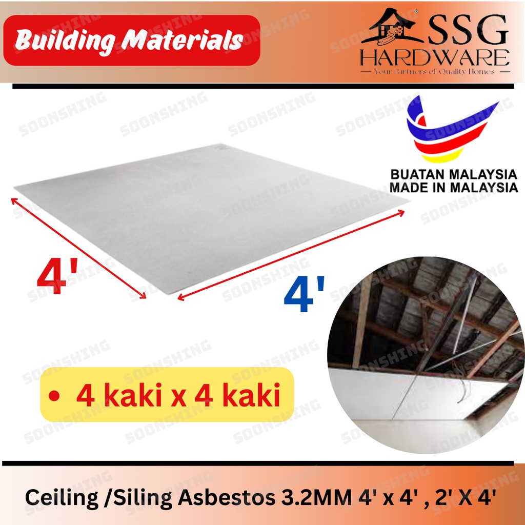 Ceiling Sheet Siling Ceiling Asbestos Papan Siling 2' x 4' , 4' X 4 ...