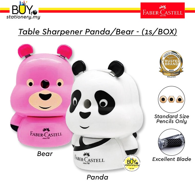 Faber Castell Table Sharpener Pencil Automatic Panda / Bear -(1s/BOX) Pengasah Pensil Table ...