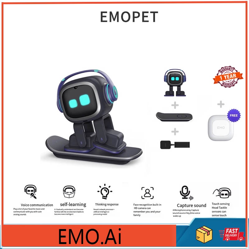 Emo PET ROBOT emopet Smart Emotional Voice Interaction Accompanying ai Desktop Children ...