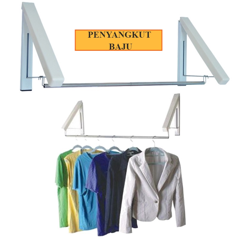 Penyangkut Baju Penyidai Baju Gantung Stainless Folding Wall Hanger ...