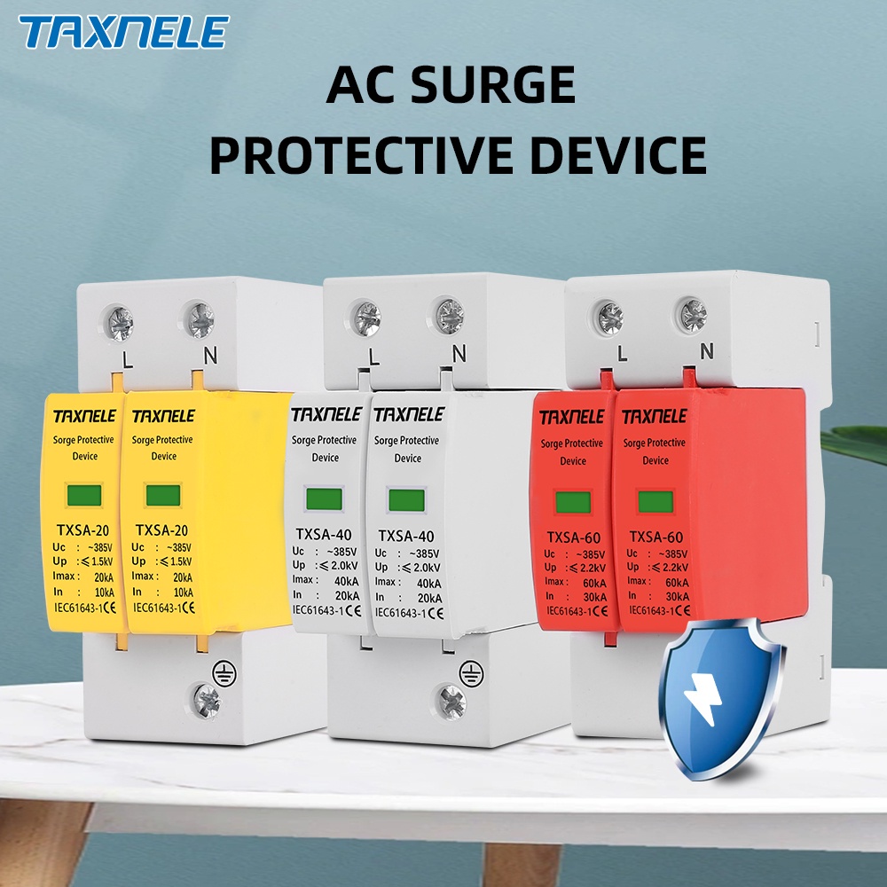 SPD 2P Surge Protector Low Voltage AC Household Lightning Protection ...