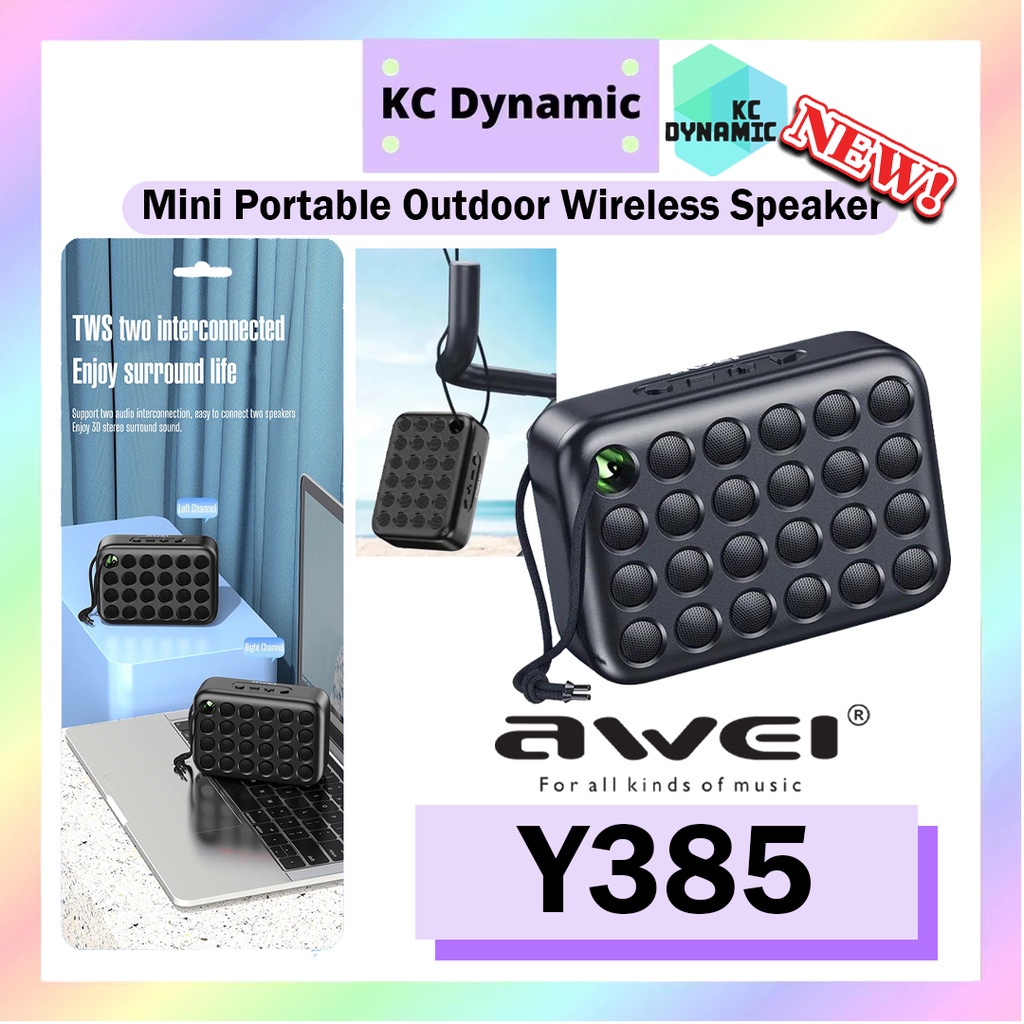Awei Y385 TWS Wireless Speaker Mini Portable Outdoor Bluetooth Speaker ...