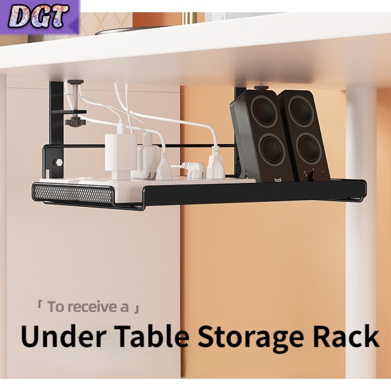 DGT Home Office Desk Wire Organizers Under Table Storage Rack Wire Desk ...
