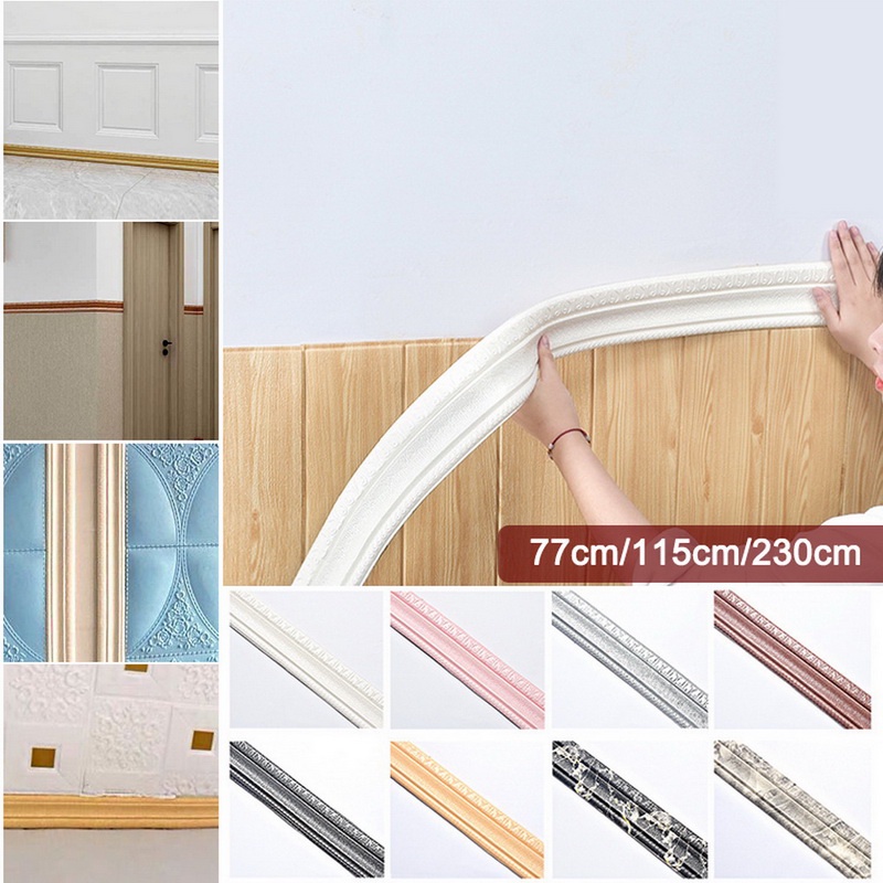 Self-adhesive 3D Wall Edging Strip Border Waterproof Foam Modelling ...