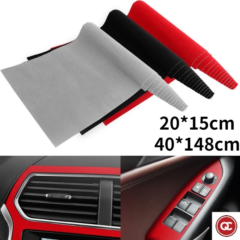 QC Universal DIY Car Velvet Cloth Stickers Fluff Fabric Suede Wrapping ...
