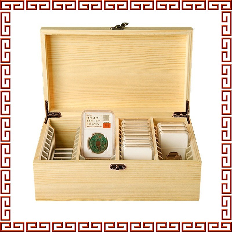 Wooden Storage Display Box Container Collections Case For 40 Graded ...