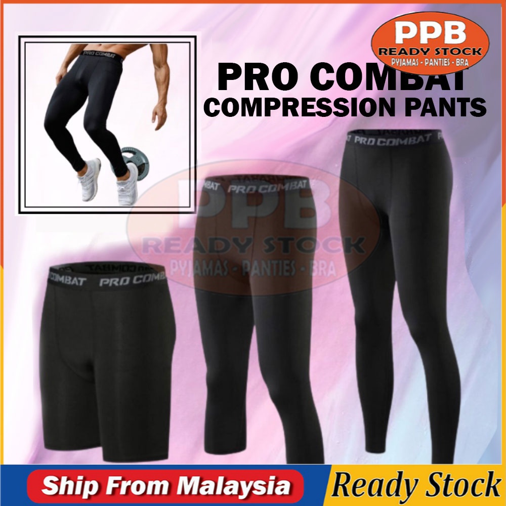 PPB_Pro Combat Leggings Tight Pants Men For Gym/Running/Swimming Seluar ...