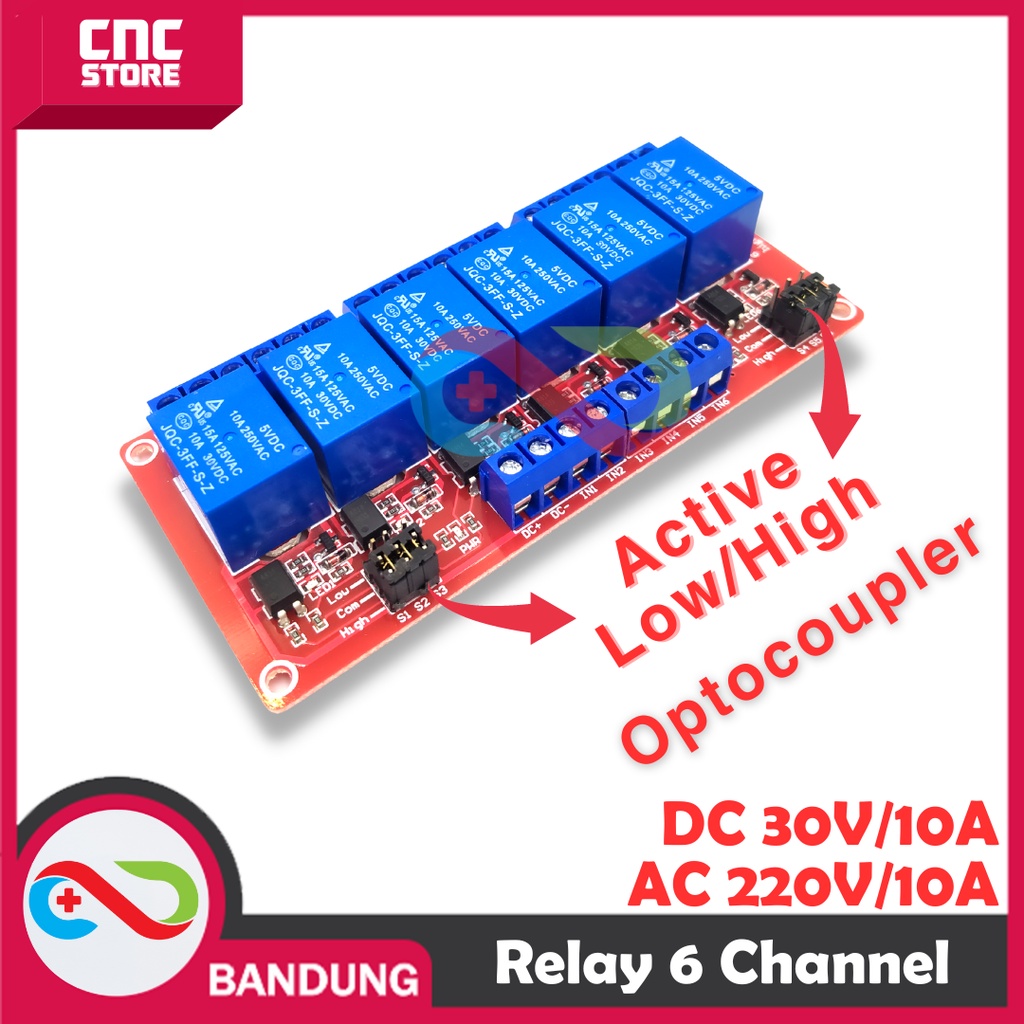 Module RELAY 6channel 5V Active HIGH LOW WITH OPTOCOUPLER | Shopee Malaysia