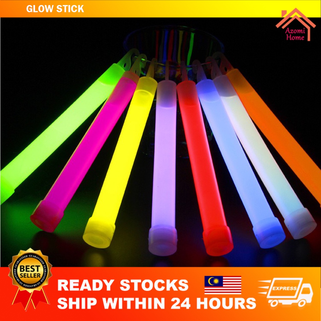6 Inch Glow Sticks Fluorescent Neon Party Glow Light Stick Camping ...
