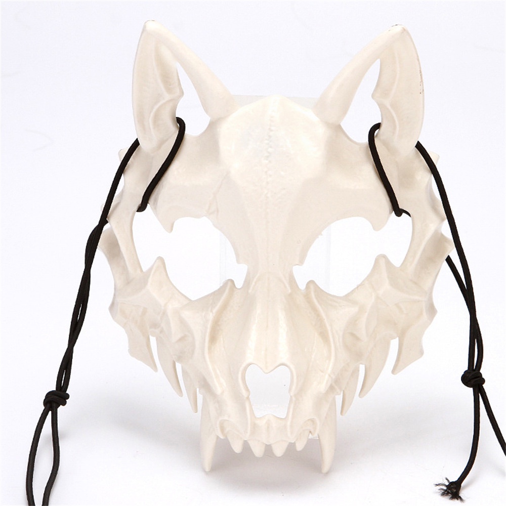 Skull Half Face Mask Cos Props Black White Halloween Dress Men Women ...